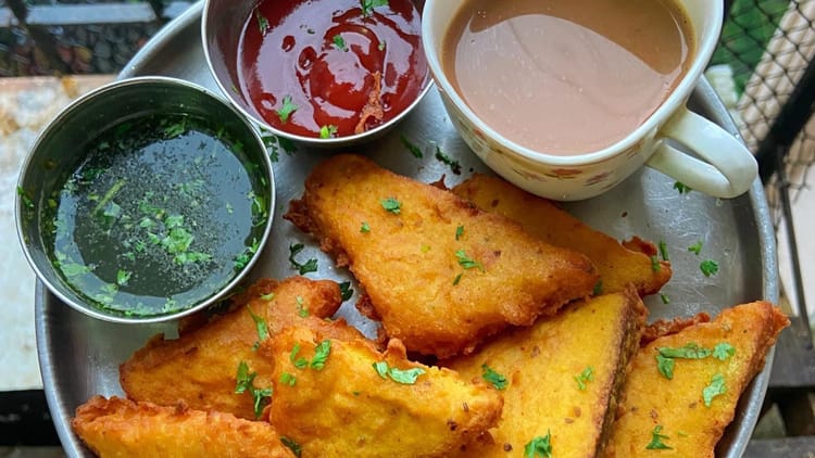 How To Make Bread Pakoda Without Oil At Home Oil Free Bread Pakoda ...