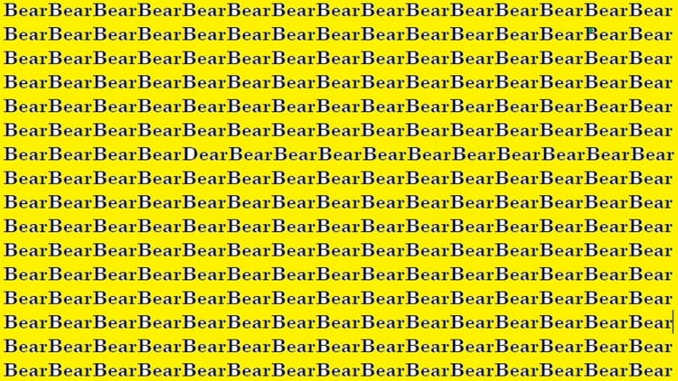 Optical Illusion Iq Test Can You Spot Dear Among Bear In 11 Seconds ...