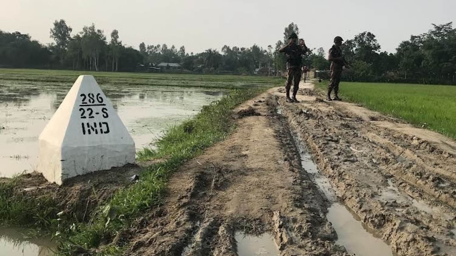 The International Border Line Passes Through This Village On The India ...