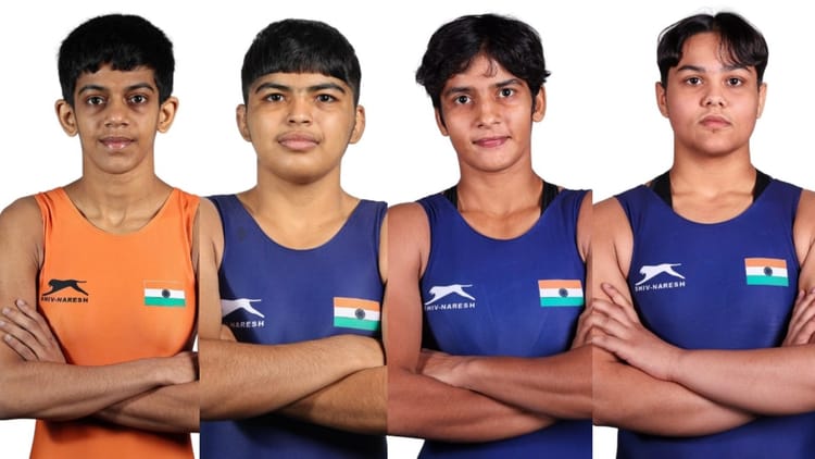 अंडर-17 विश्व चैंपियनशिप:भारतीय महिला पहलवान अदिति, नेहा, पुलकित और ...