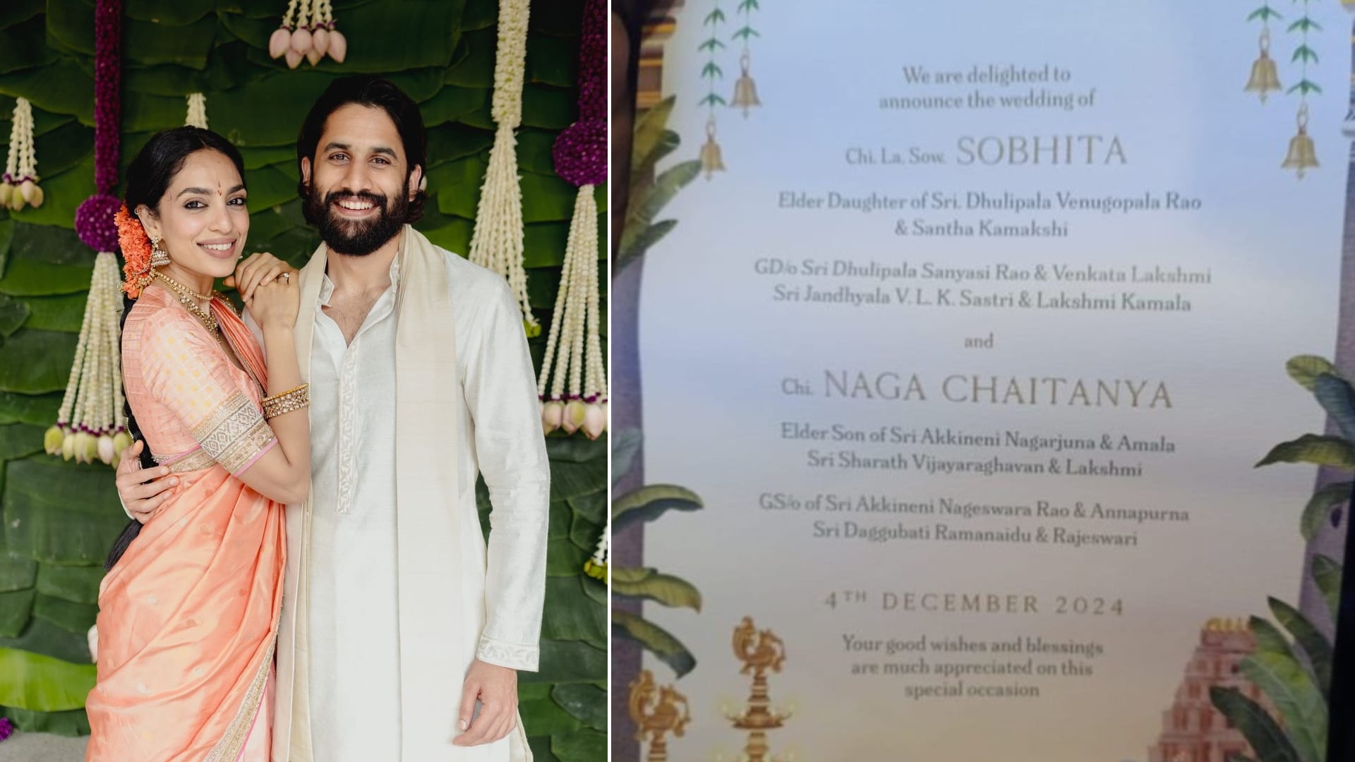 Naga Chaitanya Sobhita:नागा चैतन्य-शोभिता का वेडिंग कार्ड हुआ लीक ...