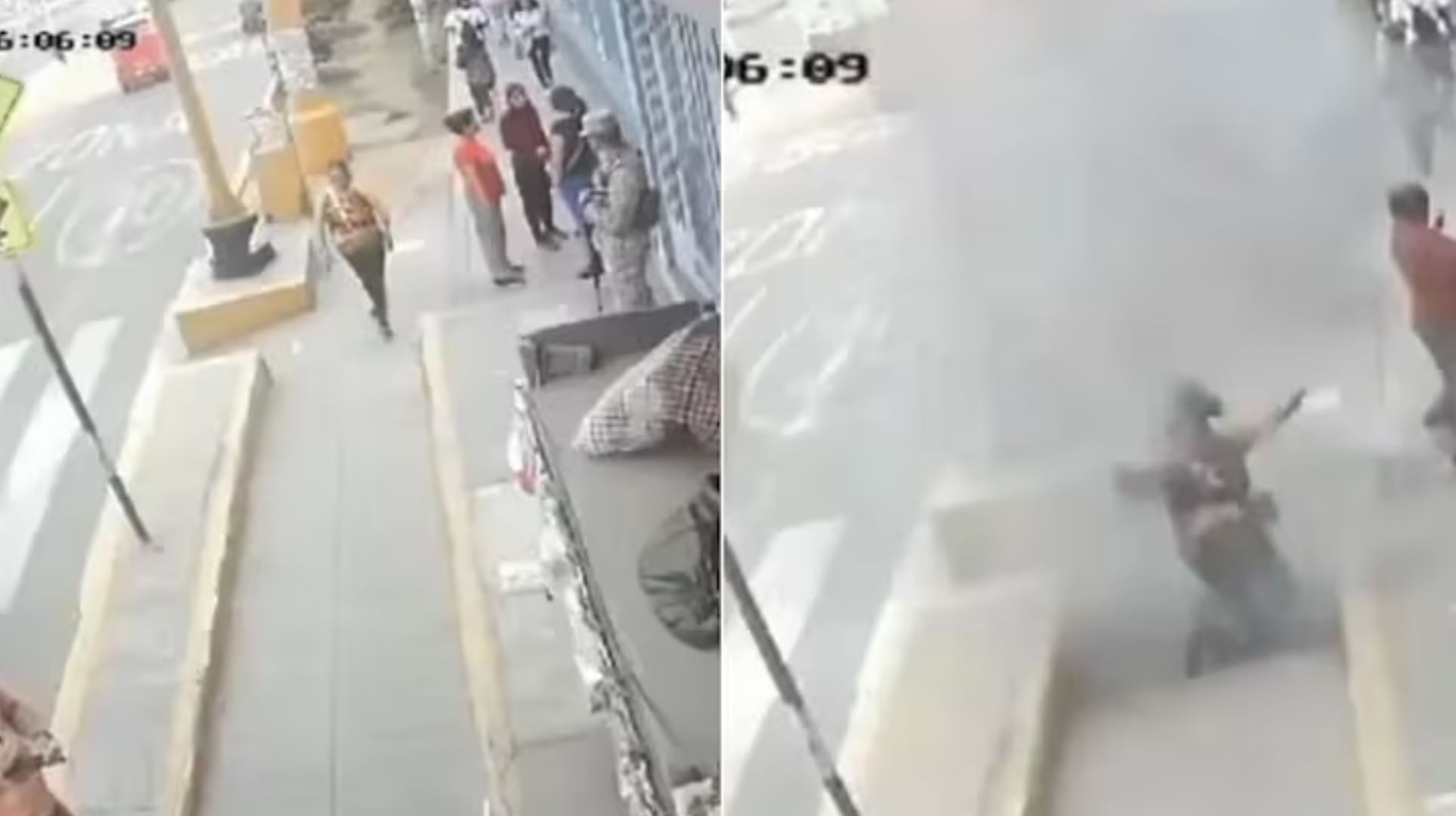 Electrical Box Blast In Peru Woman Falls Into Sidewalk, Suffer Injuries ...