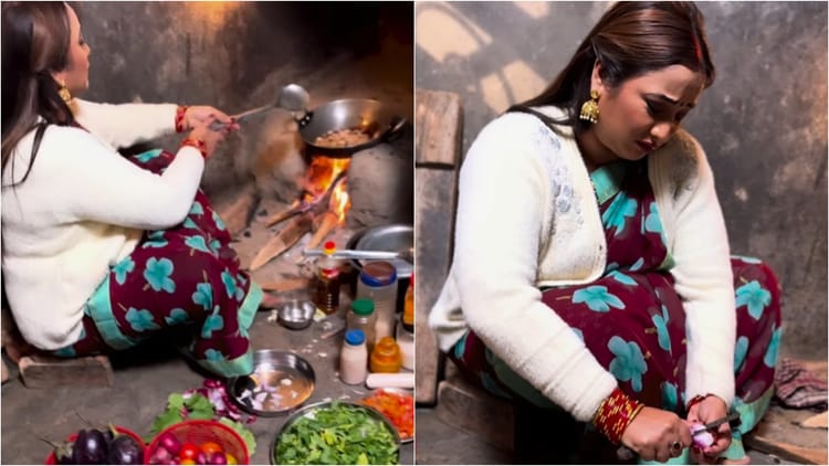 Rani Chatterjee Cooking Food At Her Movie Set Maike Ke Ticket Kata Di ...