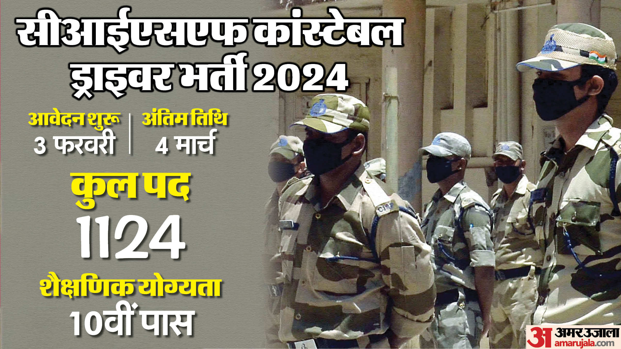 Cisf Recruitment:सीआईएसएफ में कांस्टेबल-ड्राइवर पदों के लिए आवेदन शुरू ...