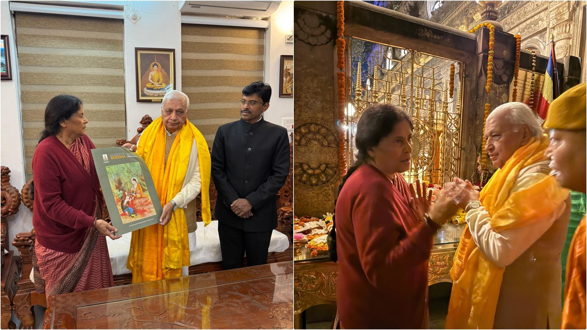 Gaya News: Governor Arif Mohammad Khan Reached Mahabodhi Temple, Prayed To Buddha For Prosperity ...