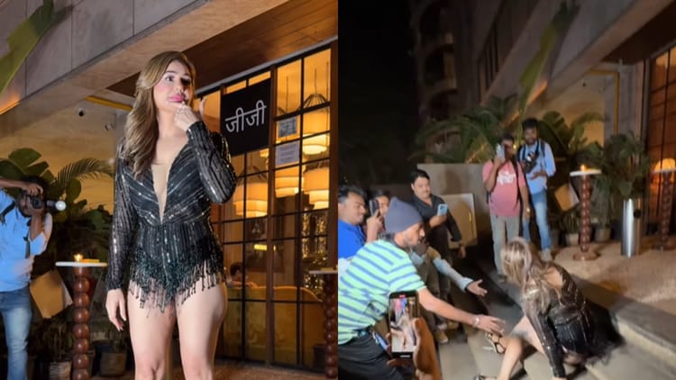 Kangana Sharma Misstep In Heels On Stairs Video Surfaced On Internet ...