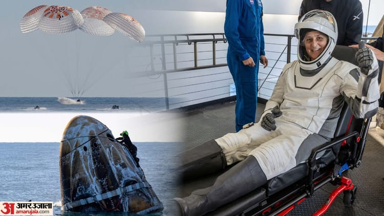 Sunita Williams Splashdown Spacex Dragon Capsule Carrying Nasa ...