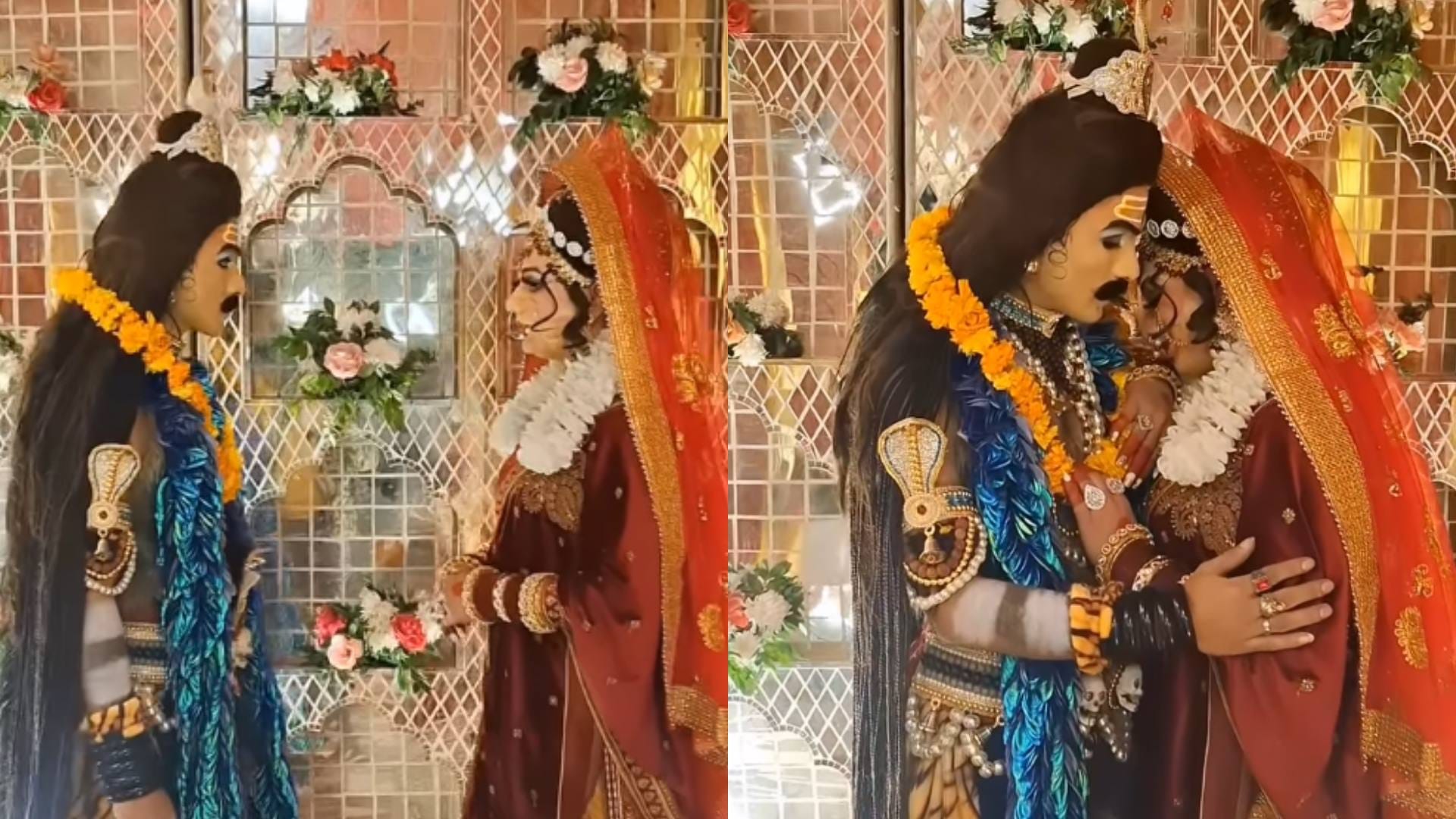Viral Video:अपनी ही शादी में शिव-पार्वती बने दूल्हा-दुल्हन, लोग बोले ...
