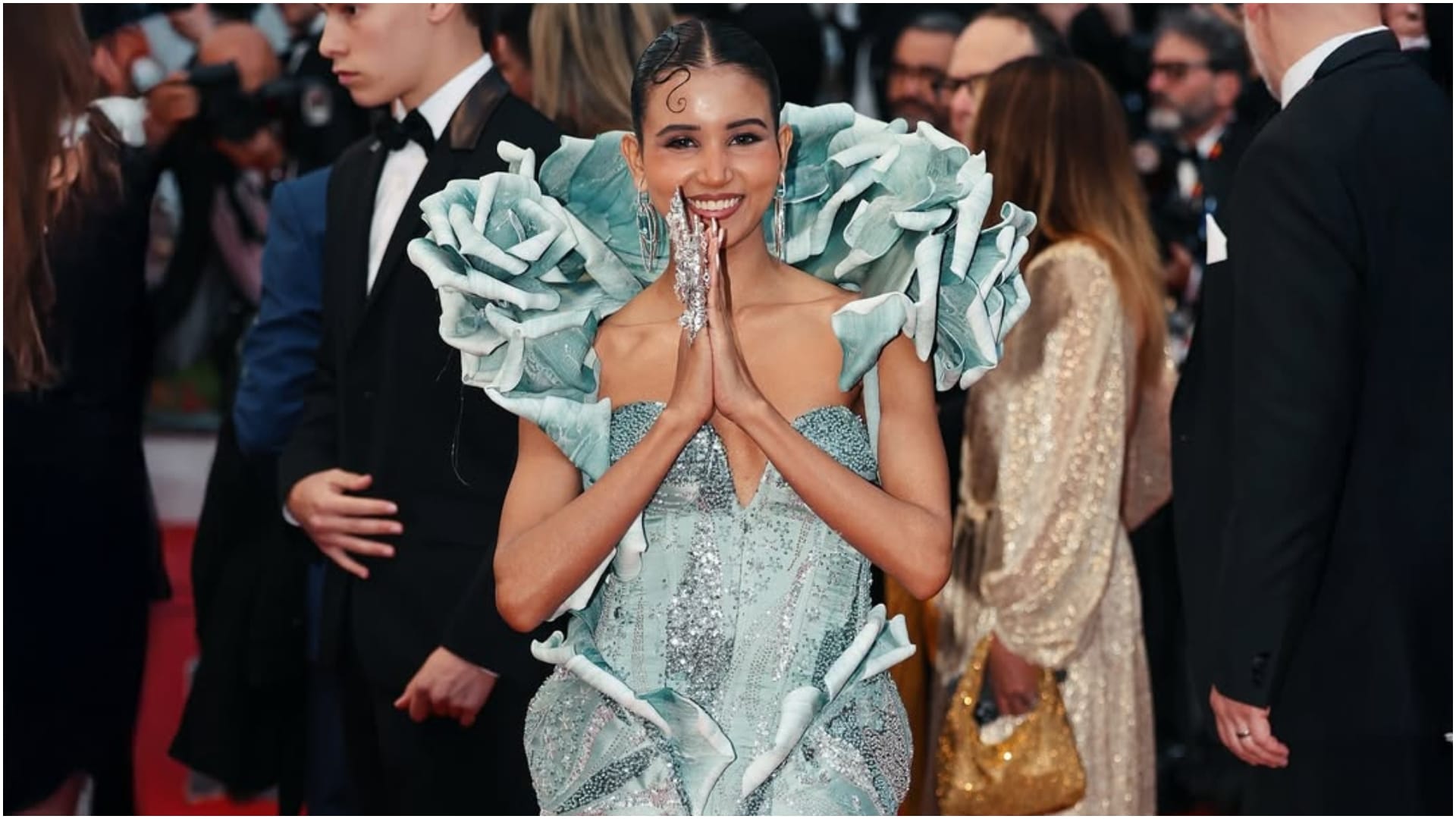 Delhi Fashion Influencer Nancy Tyagi At Cannes Red Carpet In Selfmade ...