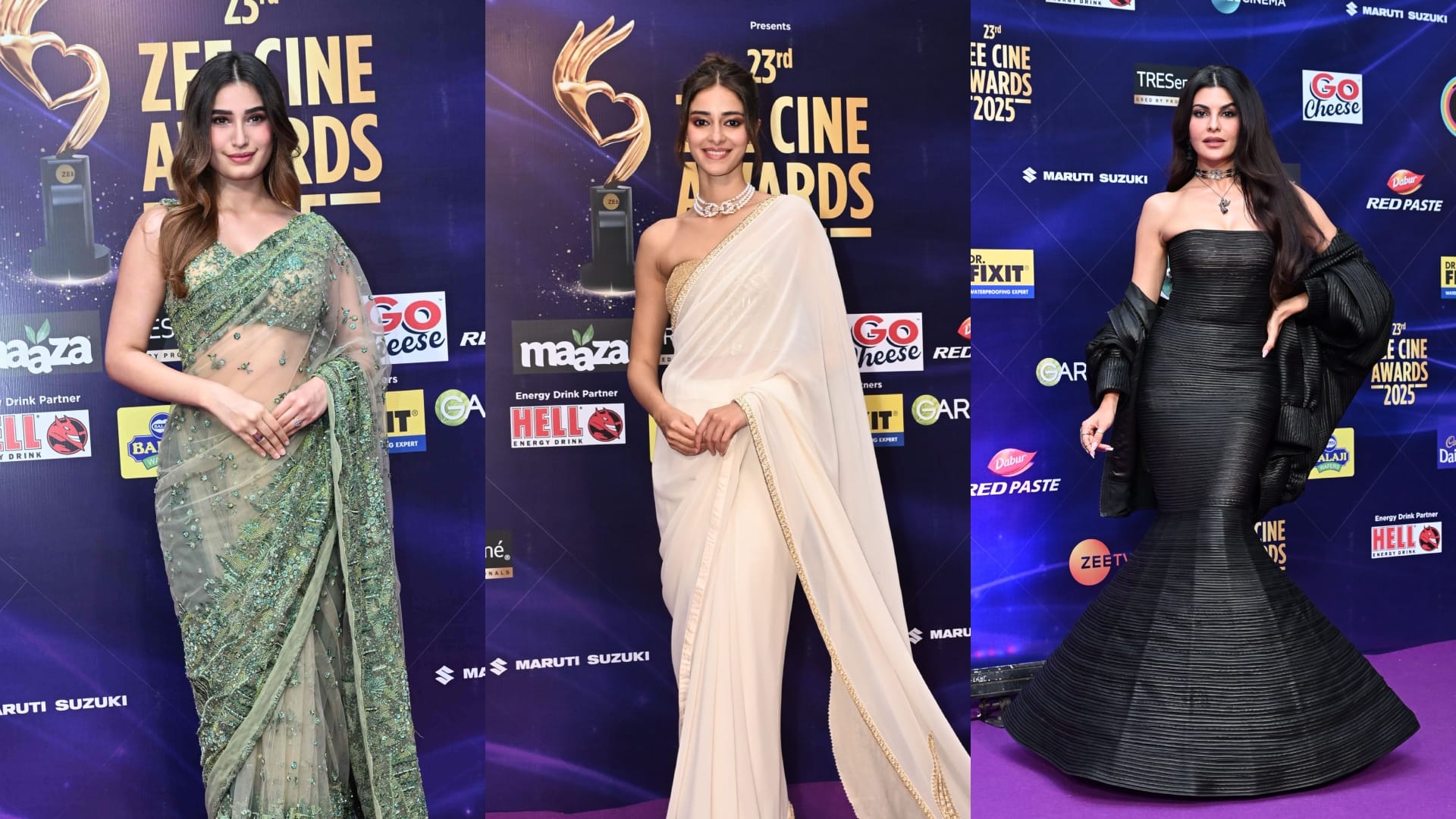 Rasha Thadani Ananya Pandey Shine In Sari Amongst Western Style Dresses ...
