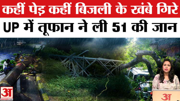 Up Rain Havoc:आंधी-बारिश में पेड़, खंबे और दीवार गिरने से अब तक 51 ...