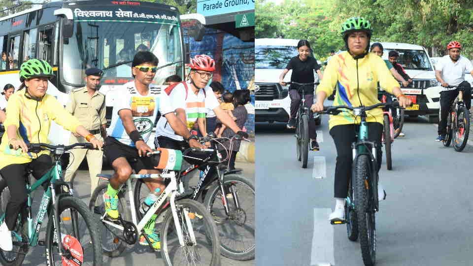 Sunday On Cycle Rally:दूनवासियों के साथ मंत्री रेखा आर्य ने भी चलाई ...