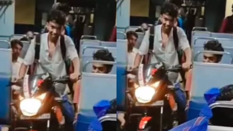 Viral Video:लोकल ट्रेन में बाइक लेकर घुस गया लड़का, भड़के लोग बोले ...