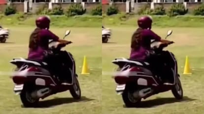 Woman Was Giving Driving Test On Scooty Then Suddenly Something ...