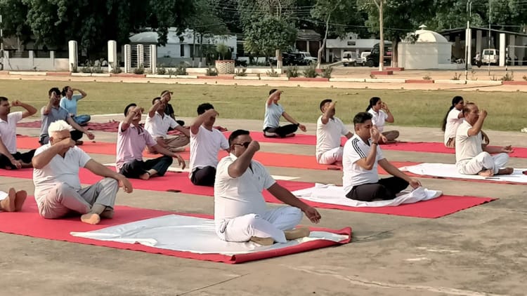 First Day Of The Eleventh International Yoga Week Officials Practiced ...