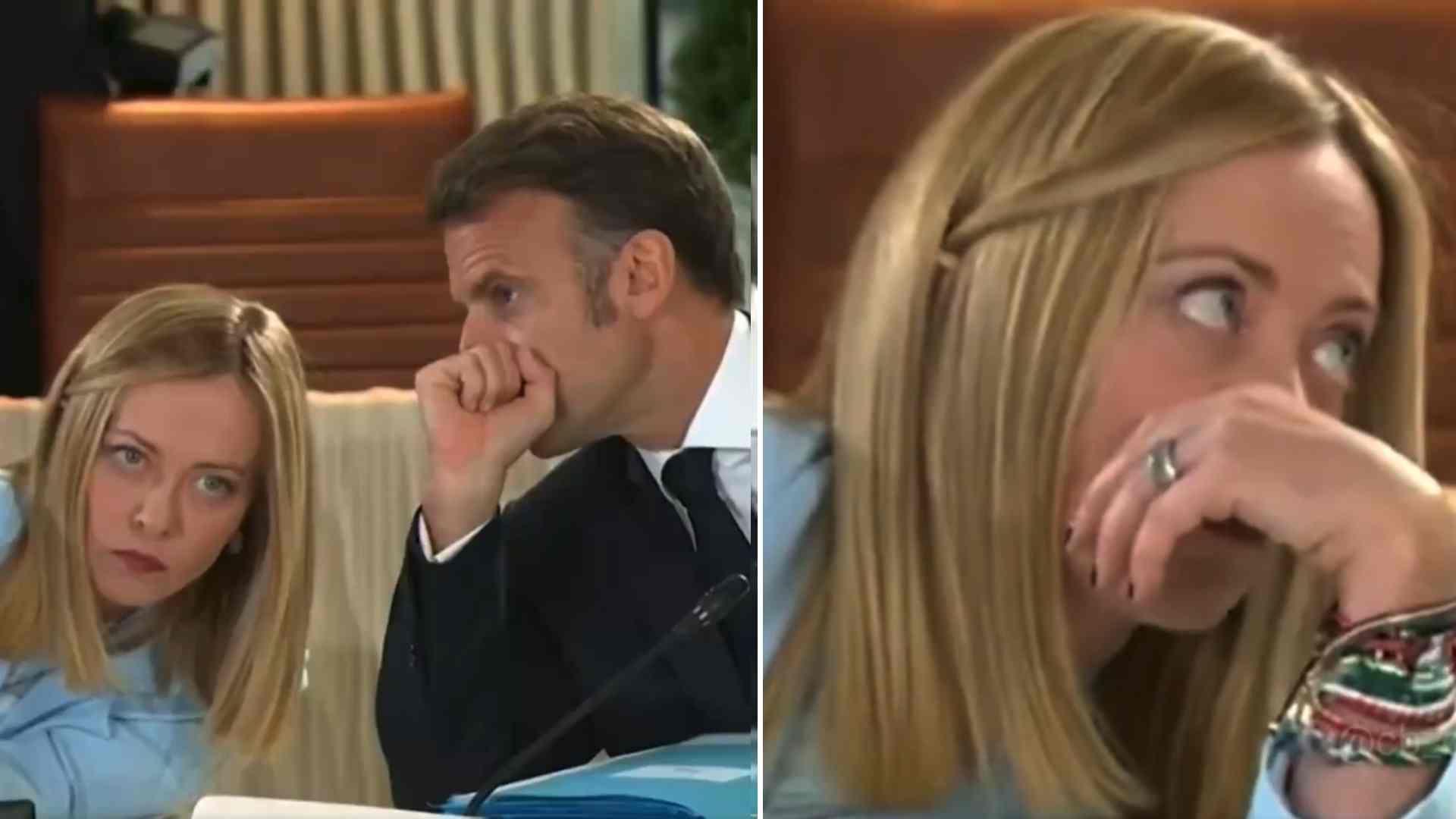 Italian Pm Giorgia Meloni Rolls Eyes At French President During G7 Summit, Video Viral - Amar ...