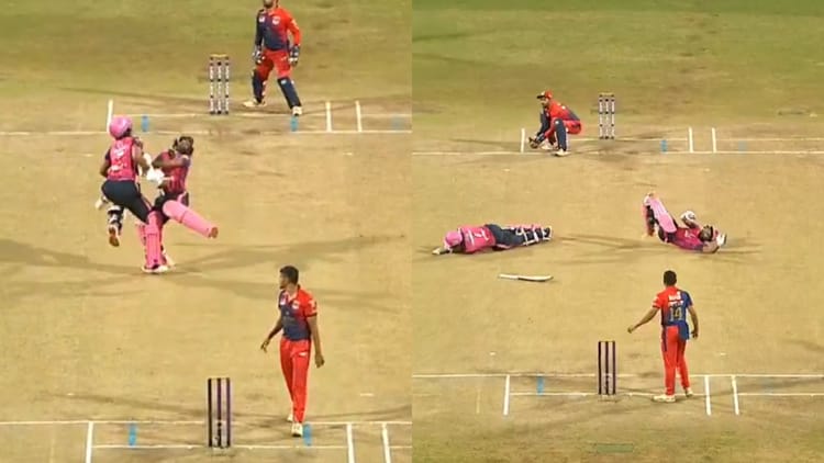 Maharashtra Premier T20 League:रन लेने के चक्कर में पिच पर टकराकर गिरे ...