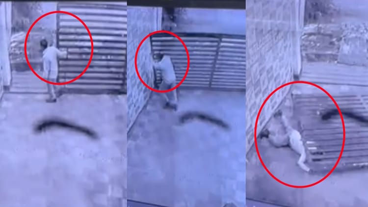 Up:शोरूम का गेट गिरा... दबकर गार्ड ने तड़प तड़पकर तोड़ा दम, वायरल ...