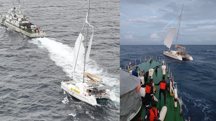 पोर्ट ब्लेयर:समुद्र में फंसी अमेरिकी नौका को भारतीय तटरक्षक बल ने बचाया ...