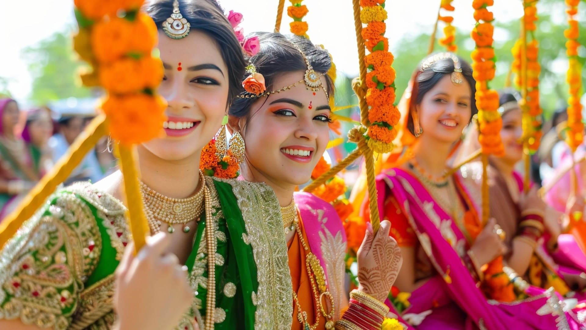 Trendy Outfit Of Kajari Teej 2025 What To Wear On Kajari Teej - Amar ...