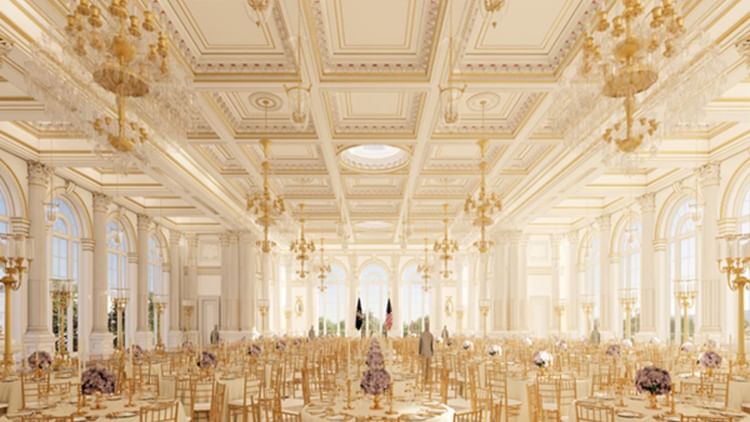 Us:20 करोड़ डॉलर की लागत से बनेगा व्हाइट हाउस स्टेट बॉलरूम, 650 लोगों ...