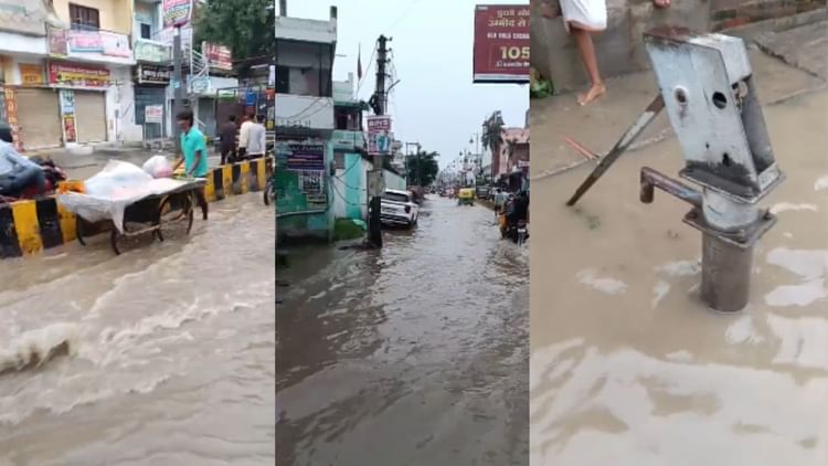 Flood In Varanasi:काशी में बाढ़... चार साल बाद सामनेघाट से होते हुए ...