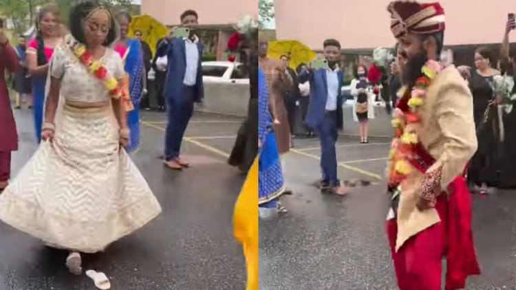 Bride Groom Dances On Drum Beats With Full Energy Netizens Reacts On Viral Video - Amar Ujala ...
