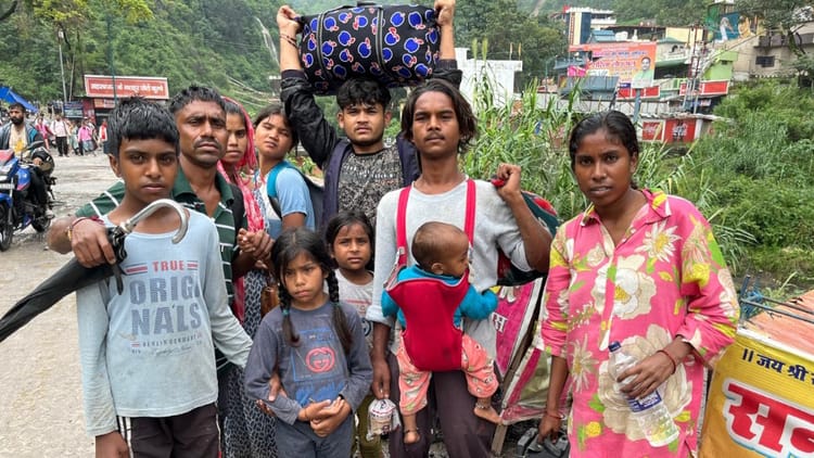 Dehradun Flood People Fled With Innocent Children Through The Mountains ...