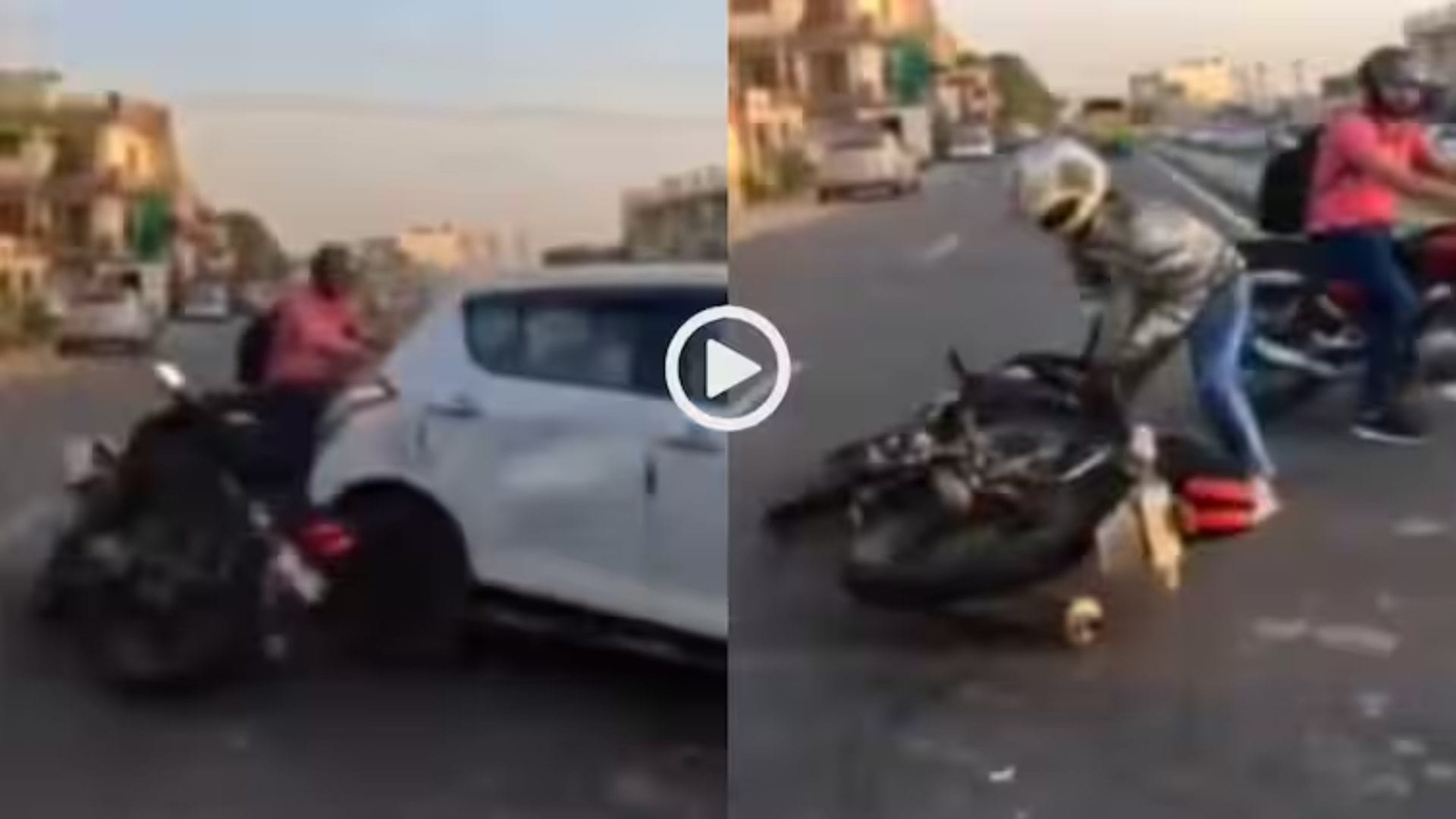 Viral Video High Speed Bike Collided With Car On Road Video Goes Viral - Amar Ujala Hindi News ...