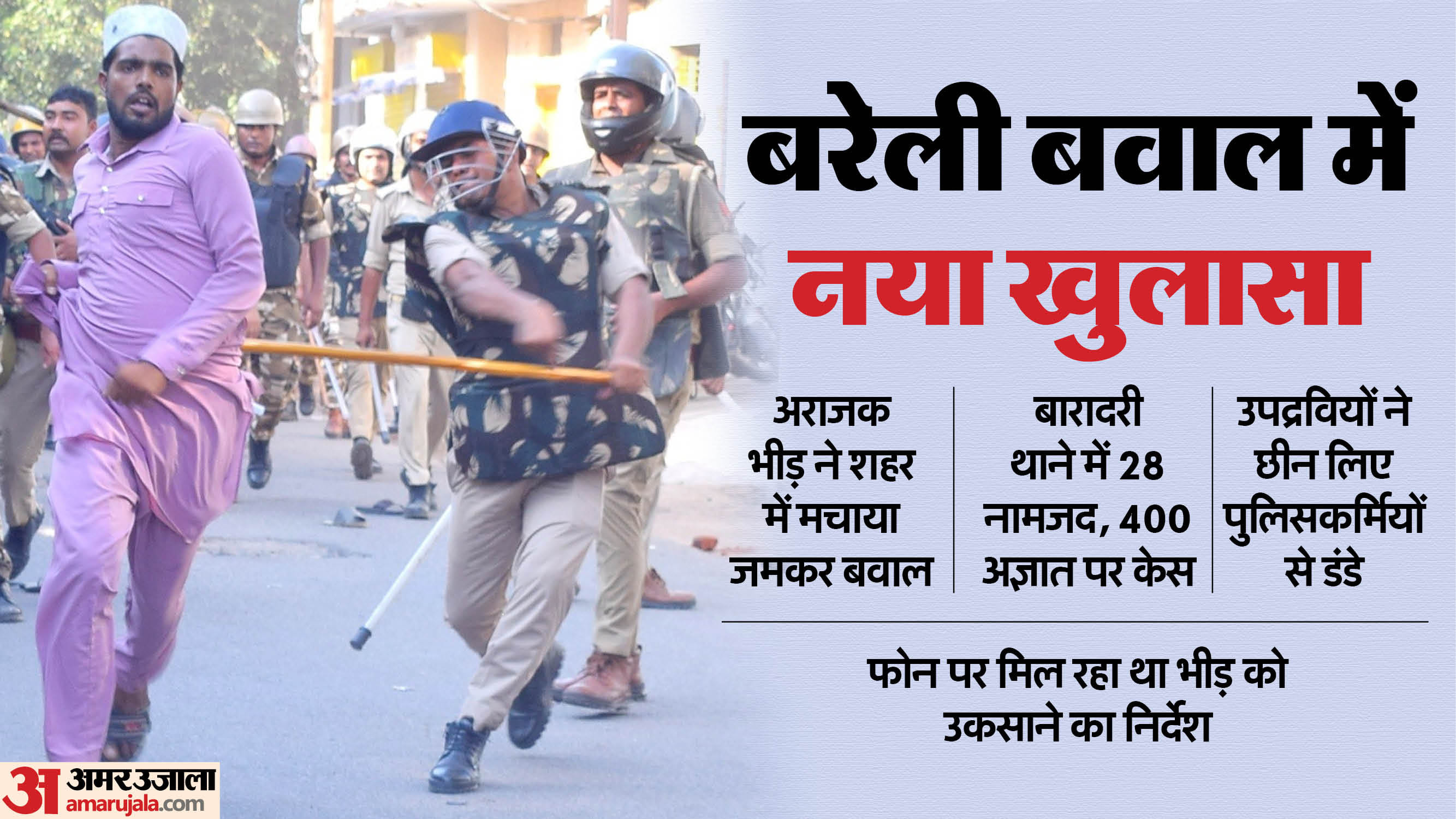 बरेली बवाल:बेखौफ थे उपद्रवी... पुलिस पर फायरिंग, तेजाब की बोतलें भी ...