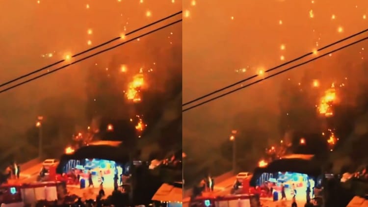 Drone Firework Accident:चीन में अचानक आसमान से बरसने लगी आग, जान बचाकर ...