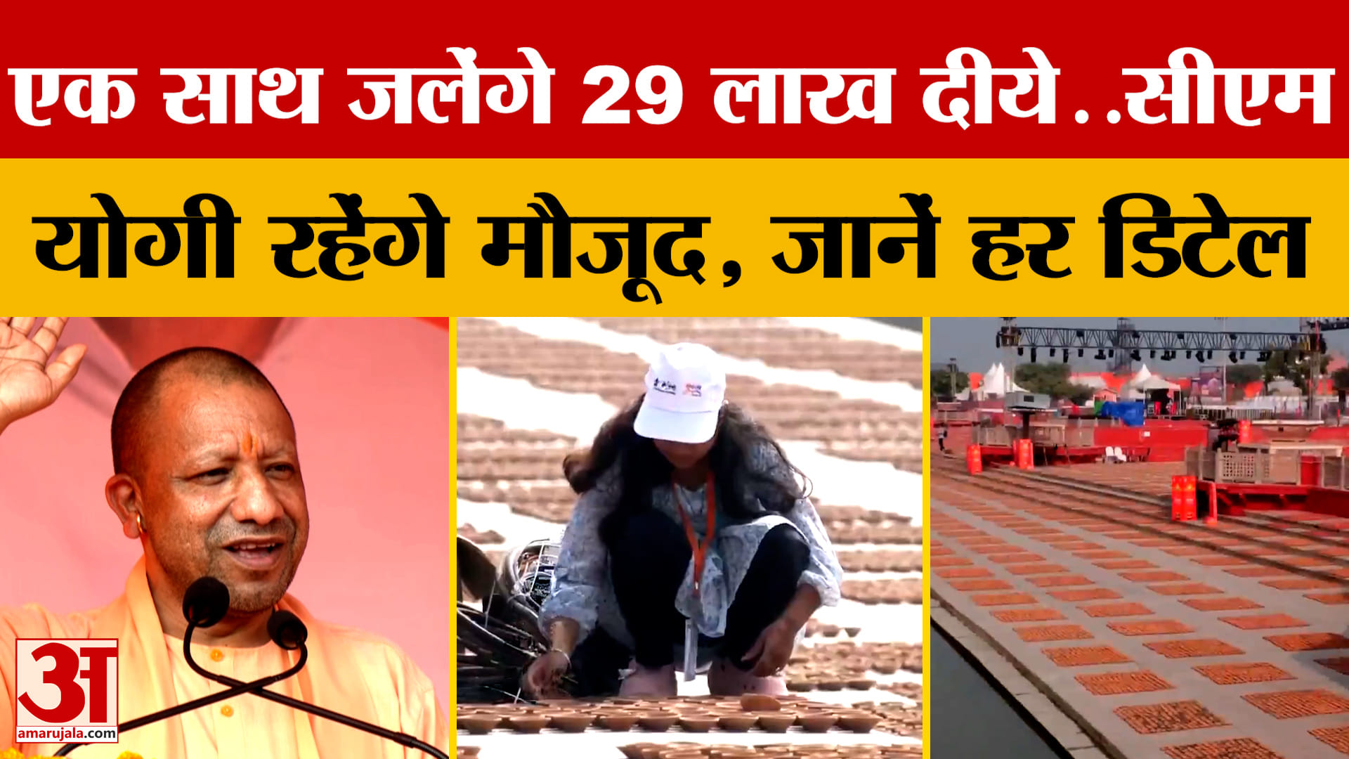 Ayodhya:दीपोत्सव पर बनेगा विश्व रिकॉर्ड...एक साथ जलेंगे 29 लाख दीये ...