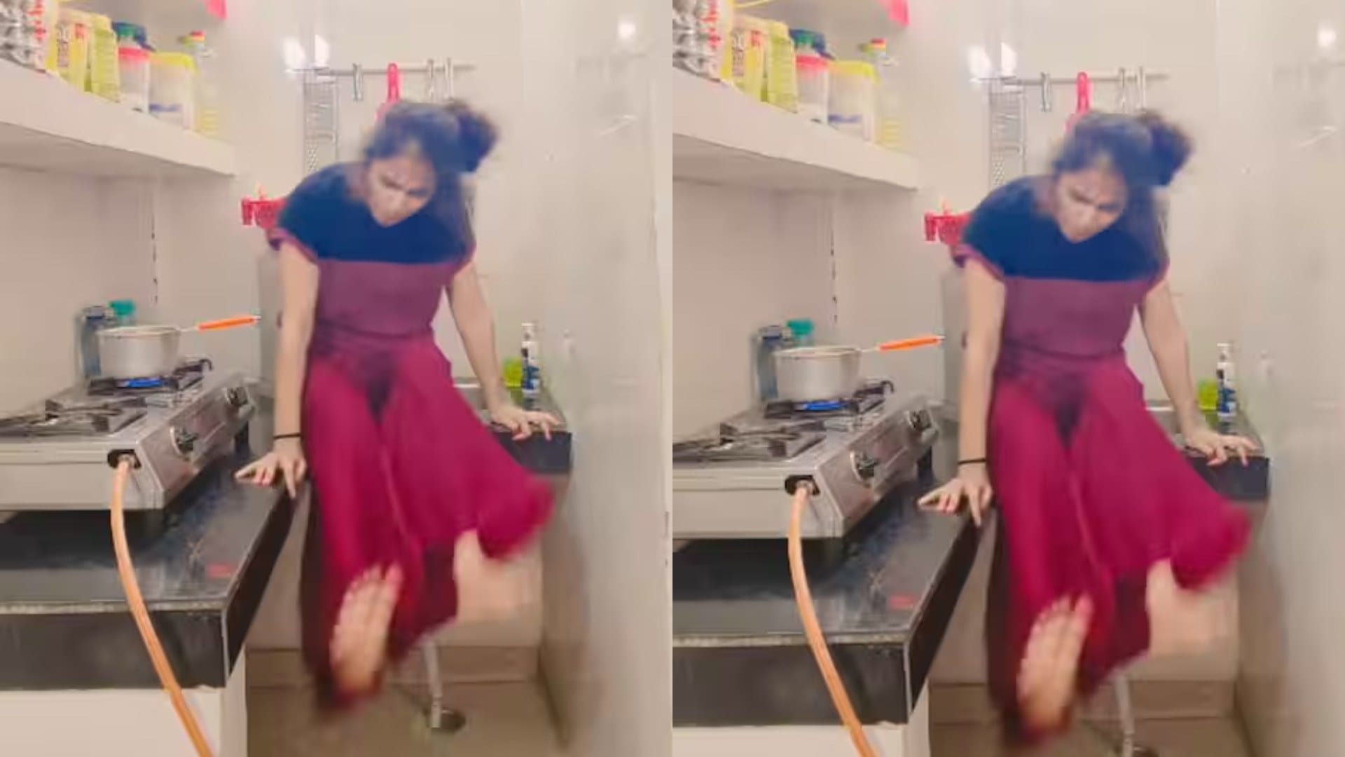 Viral Video:'मैं ससुराल नहीं जाऊंगी' गाने पर रील बना रही थी लड़की, तभी ...