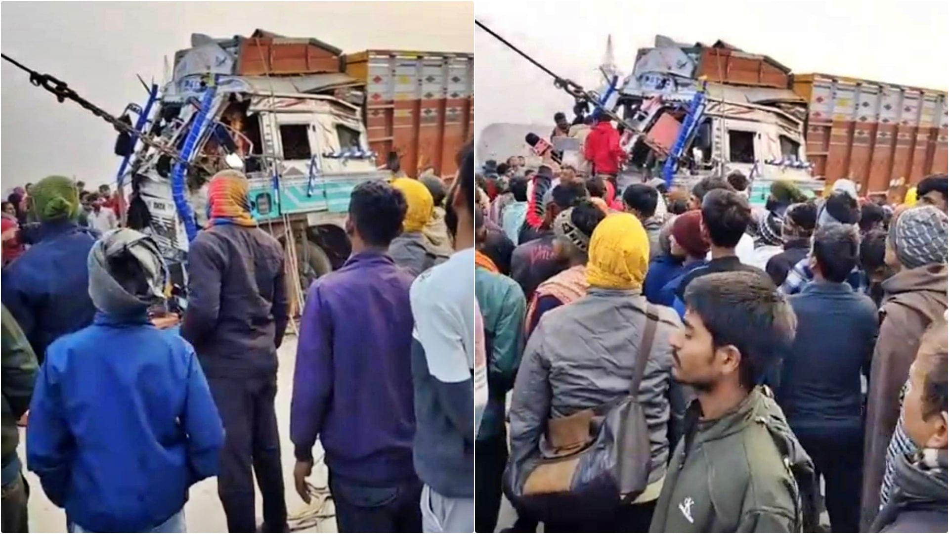 Bihar News:nh-2 पर दो ट्रकों की जोरदार टक्कर, ड्राइवर-खलासी केबिन में ...