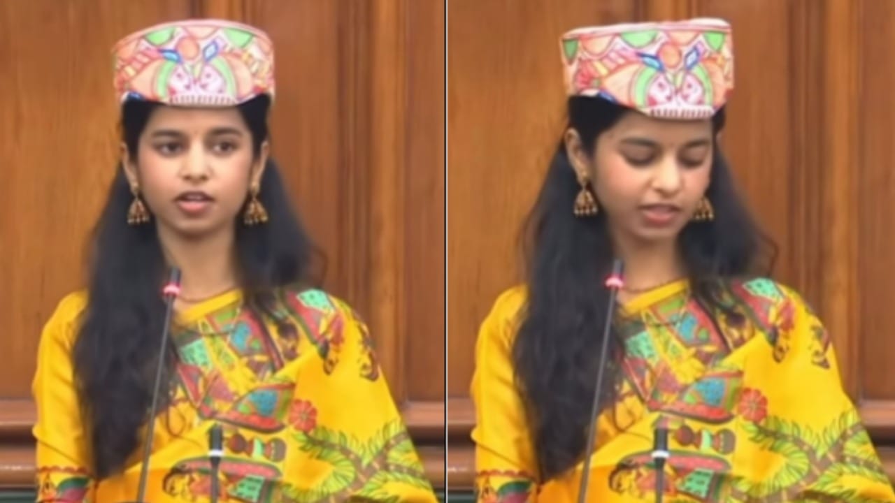 Maithili Thakur:पीली मधुबनी साड़ी और पाग में मैथिली ठाकुर ने ली शपथ ...