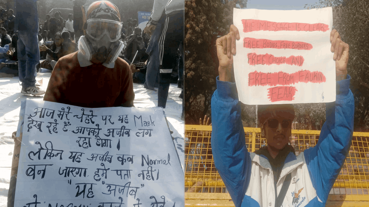 Delhi Protest:‘सांस बचाओ...’ साफ हवा की लड़ाई में उतरे Gen Z; जंतर-मंतर ...