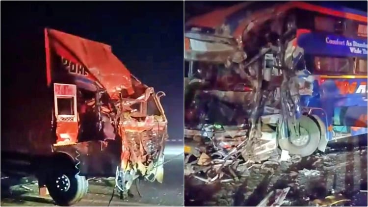 Rajasthan News:फतेहपुर में भीषण सड़क हादसा, स्लीपर बस और ट्रक की टक्कर ...