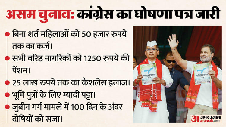Assam Congress Manifesto:राहुल गांधी ने असम के लिए जारी किया कांग्रेस ...
