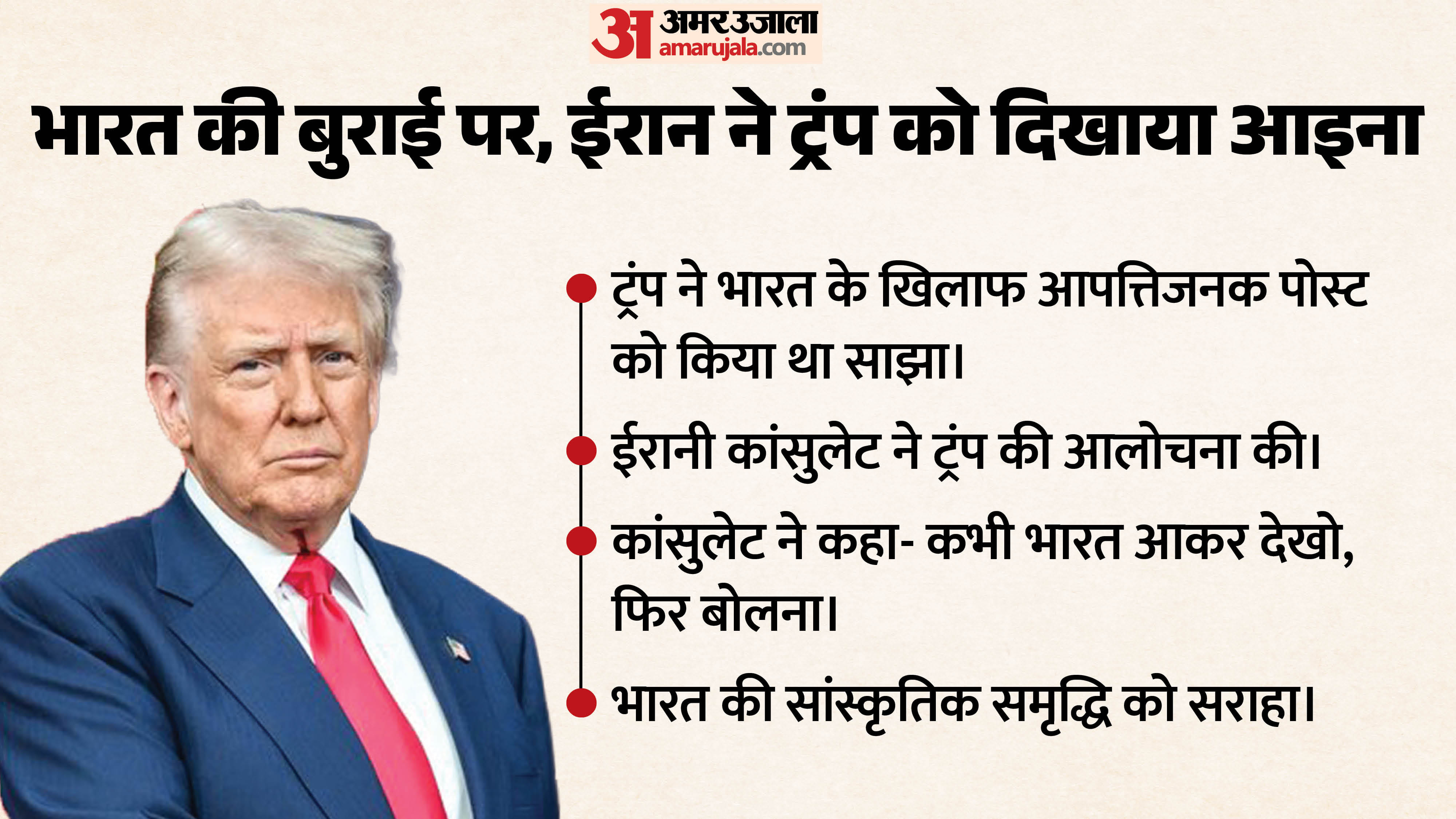 'कभी भारत आकर देखो, फिर बोलना':ट्रंप के विवादित पोस्ट पर ईरान ने कसा ...