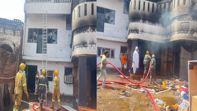Agra News:हाईवे पर होटल के कमरे में लगी आग, दहशत में आए आसपास के ...