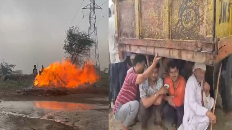 बदहाल शमशान घाट:बारिश से बुझती रही चिता, तिरपाल लगाकर अंतिम संस्कार ...
