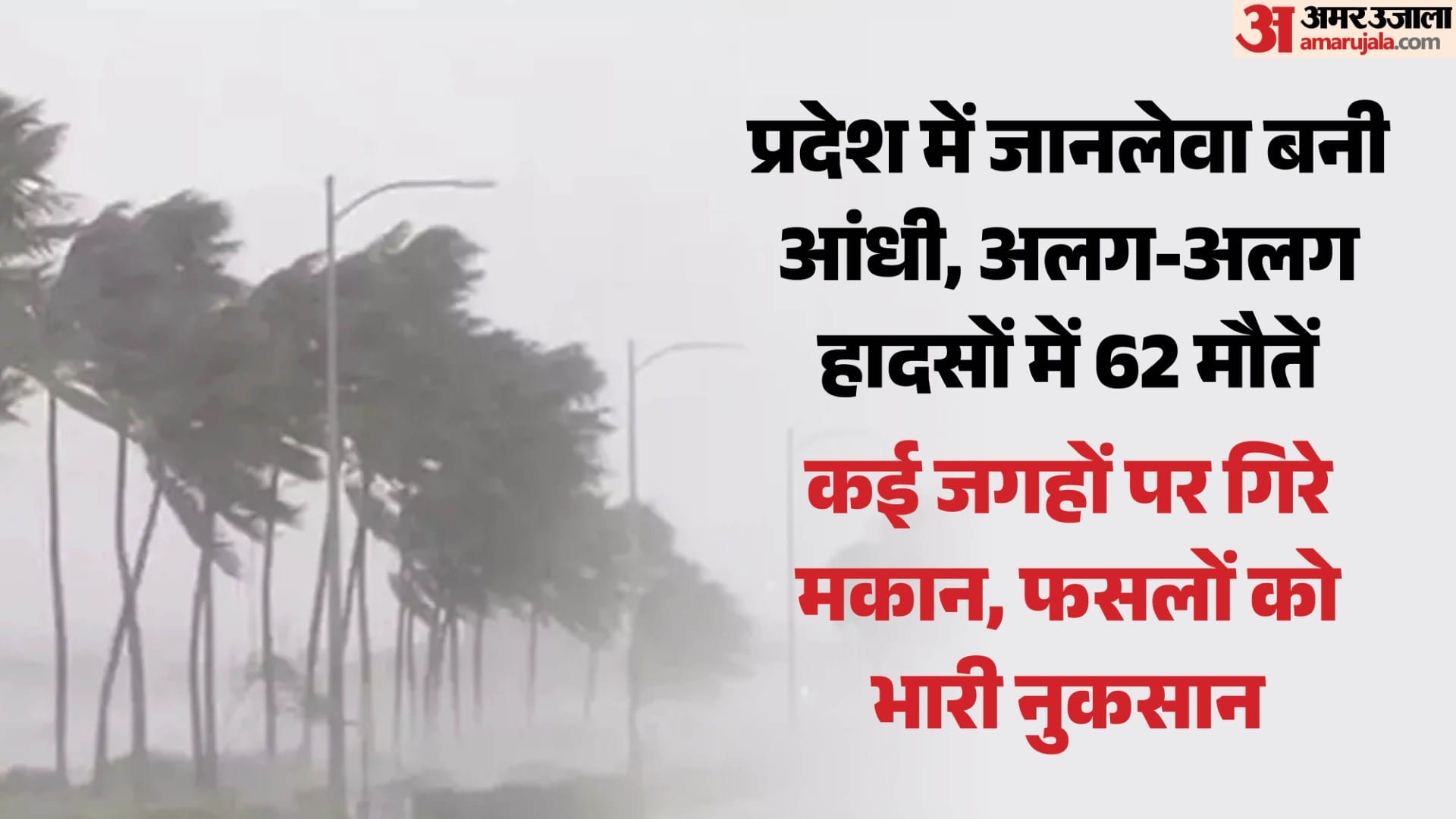 Up:प्रदेश में आंधी-तूफान ने मचाई तबाही, 62 लोगों की दर्दनाक मौत; कई ...
