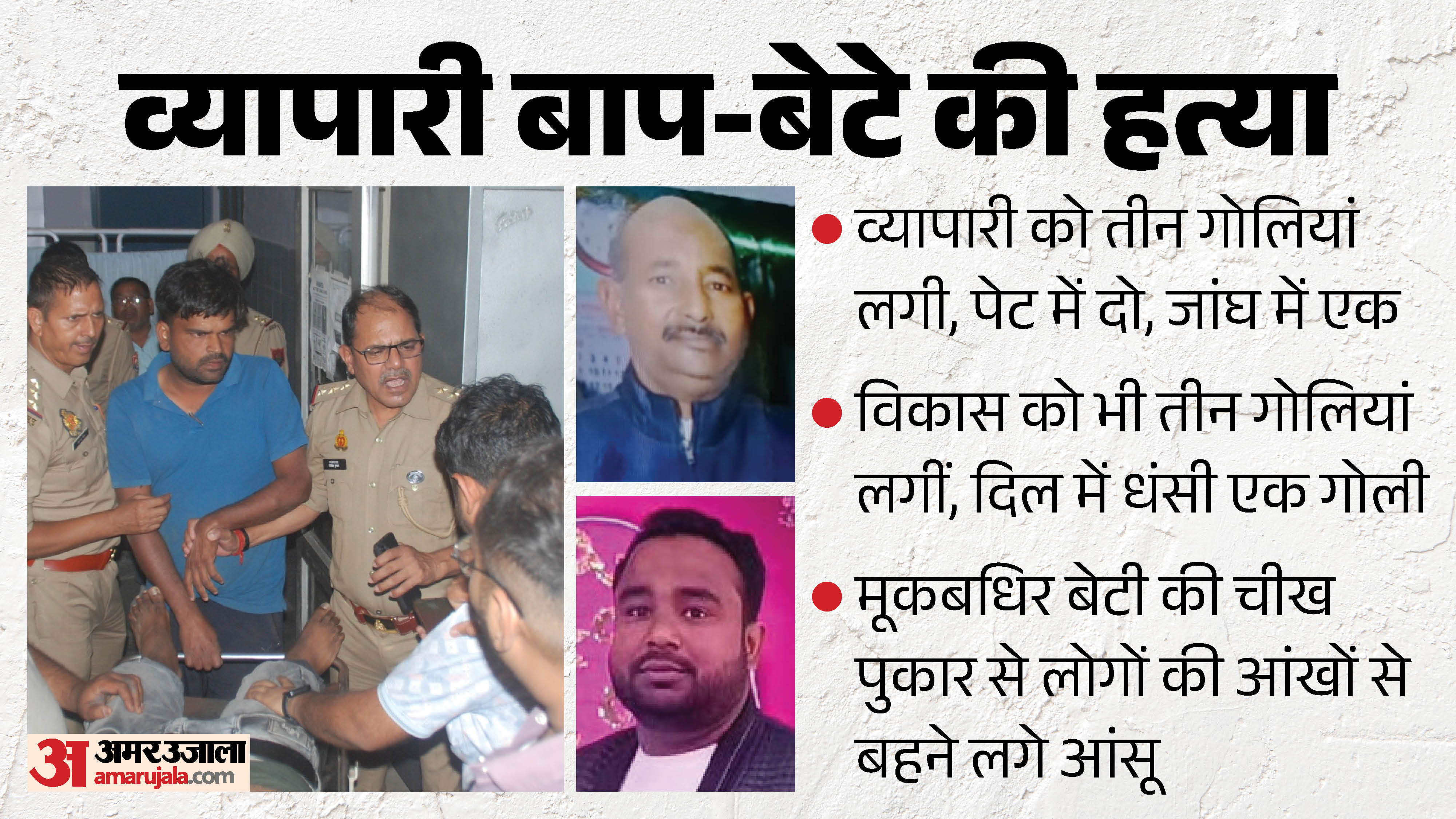 Up में 25 सेकंड में डबल मर्डर:व्यापारी के पेट में दो, जांघ में एक ...