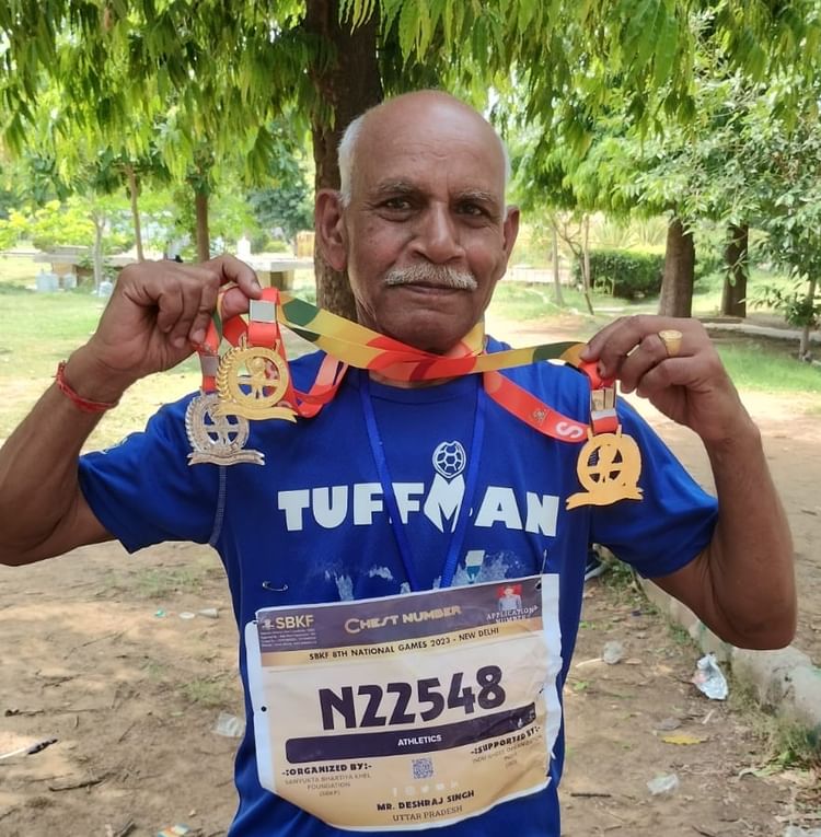 68 Years Old Deshraj Singh Ran A Lot, Won Three Medals - Bijnor News ...