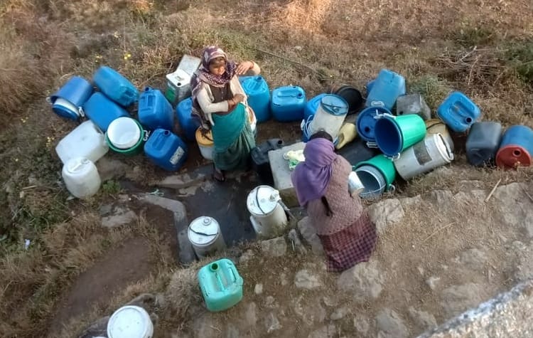 There Is A Cry For Water, Queues Of Empty Utensils Are Seen On The ...