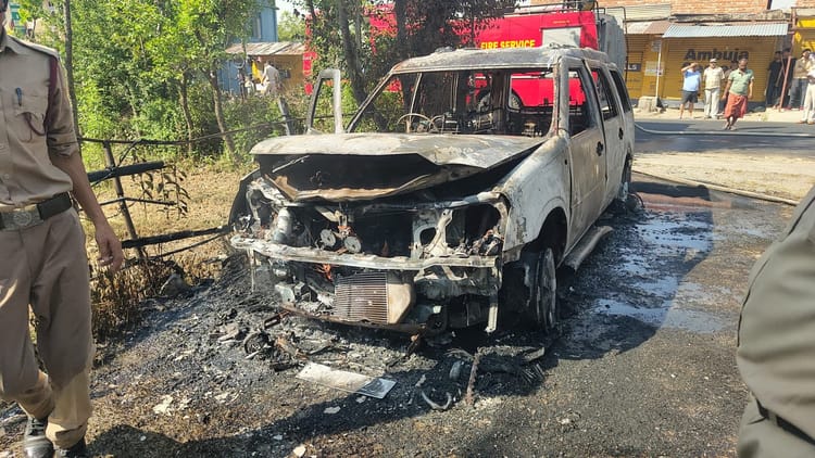Fire Broke Out In A Parked Car In Jadrangal, Accident Averted - Kangra ...