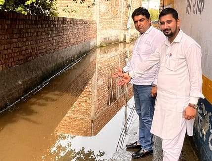 Sewerage Water Accumulated In The Streets Of Arya Nagar Colony, People ...
