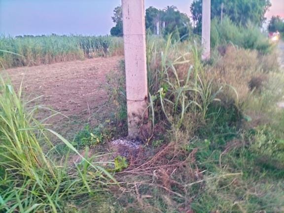 Electric Current Passed Through The Barbed Wire In The Field, Three ...