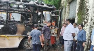 Joint Team Investigated... Suspected Fire In Bus Due To Lightning Or ...