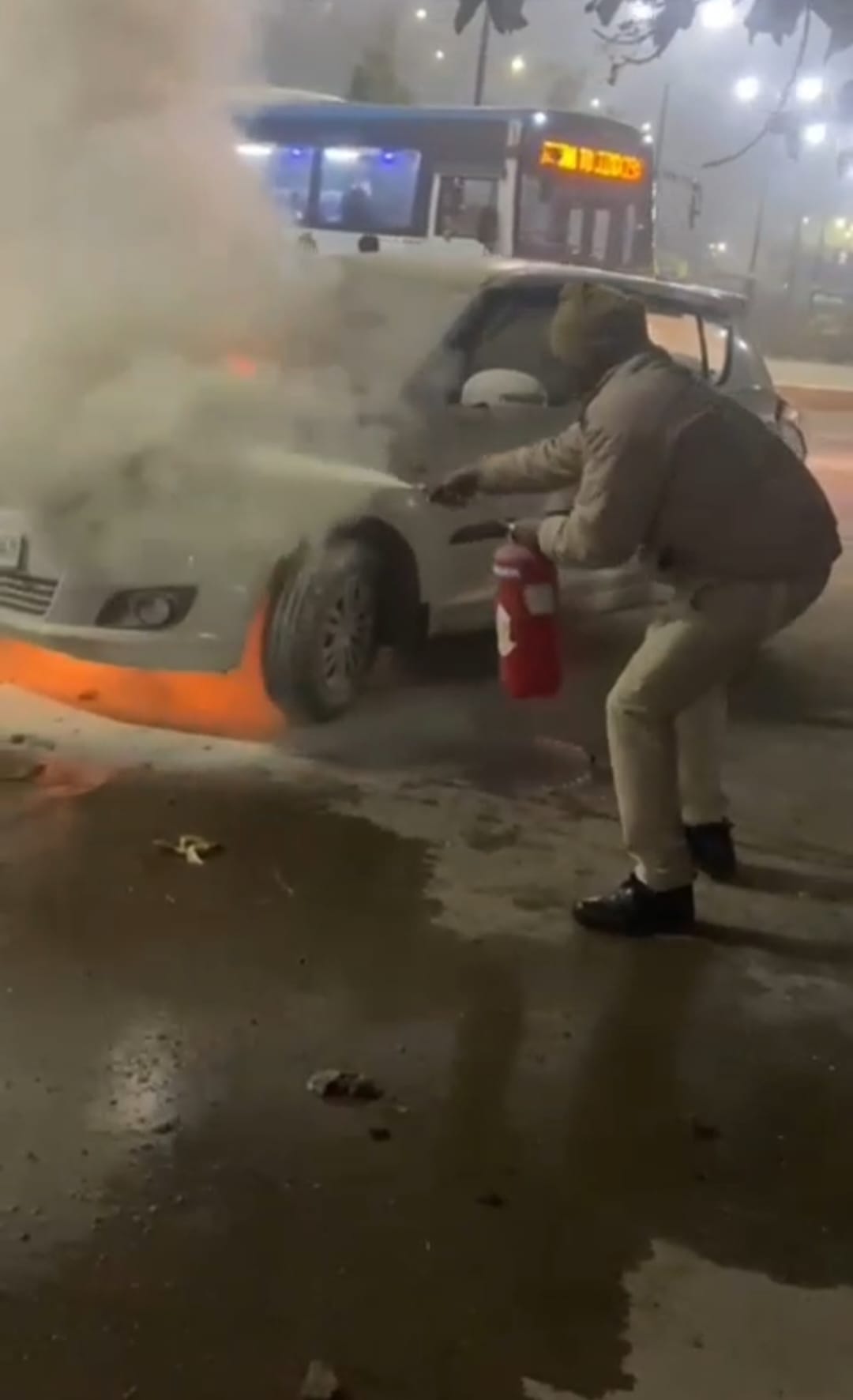 Khadi Car Catches Fire In Bus Stand Courtyard - Ambala News - Ambala ...